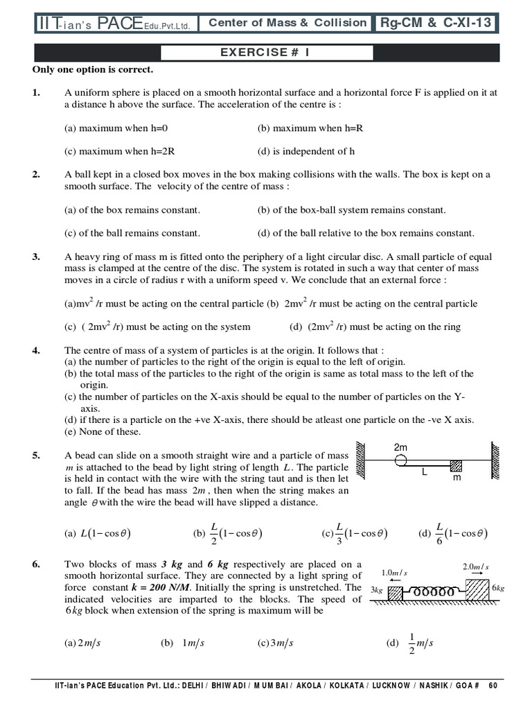 4 EXERCISE 1 - Complete | PDF | Collision | Force