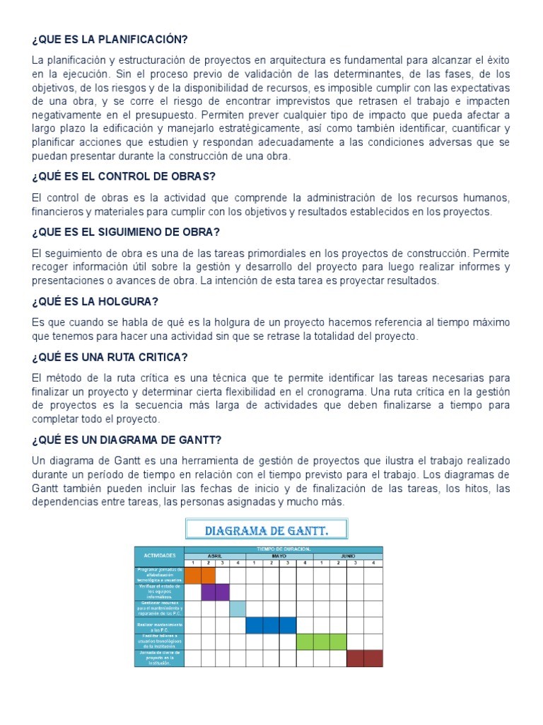 QUE ES LA PLANIFICACIÓN | PDF | Gestión de proyectos | Planificación