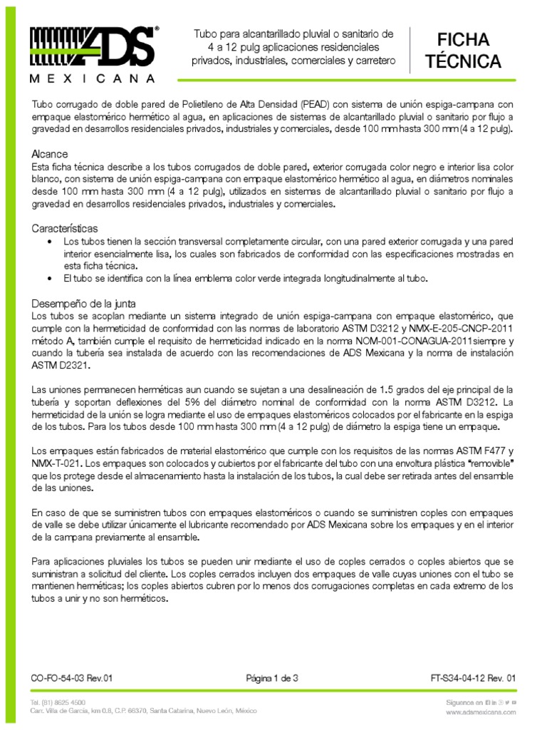 PEAD FT-S35-04-12-Rev.01 | PDF | Tubería (transporte de fluidos ...