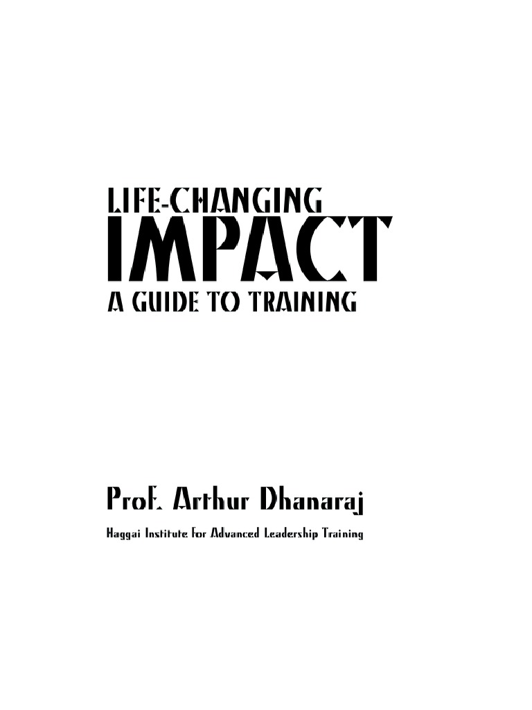 Life Changing Impact - Arthur Dhanaraj | PDF | Learning | Extraversion ...