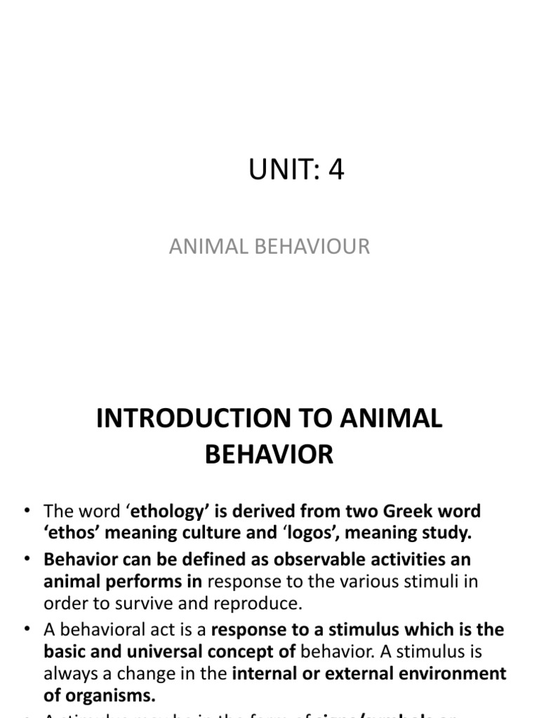 Animal Behaviour UNIT 4 | PDF