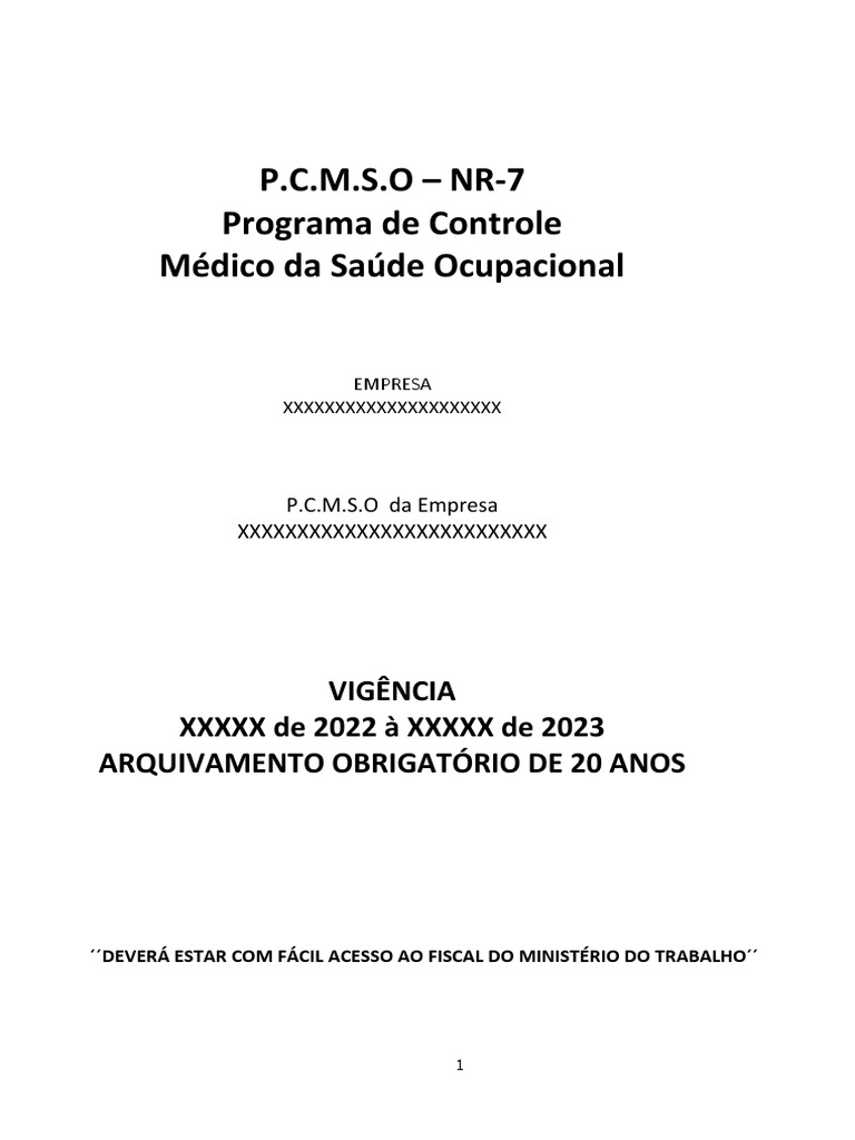 Modelo de PCMSO Atualizado | PDF | Epidemiologia | Fator de risco