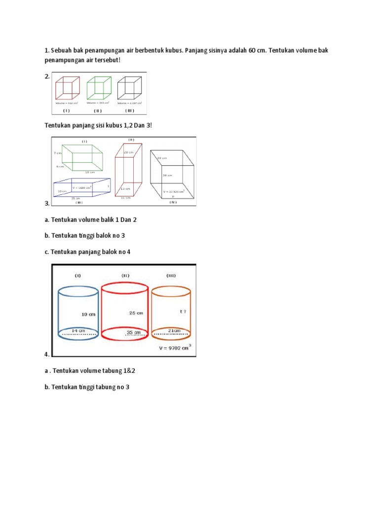 Soal bangun ruang kelas 6 | PDF