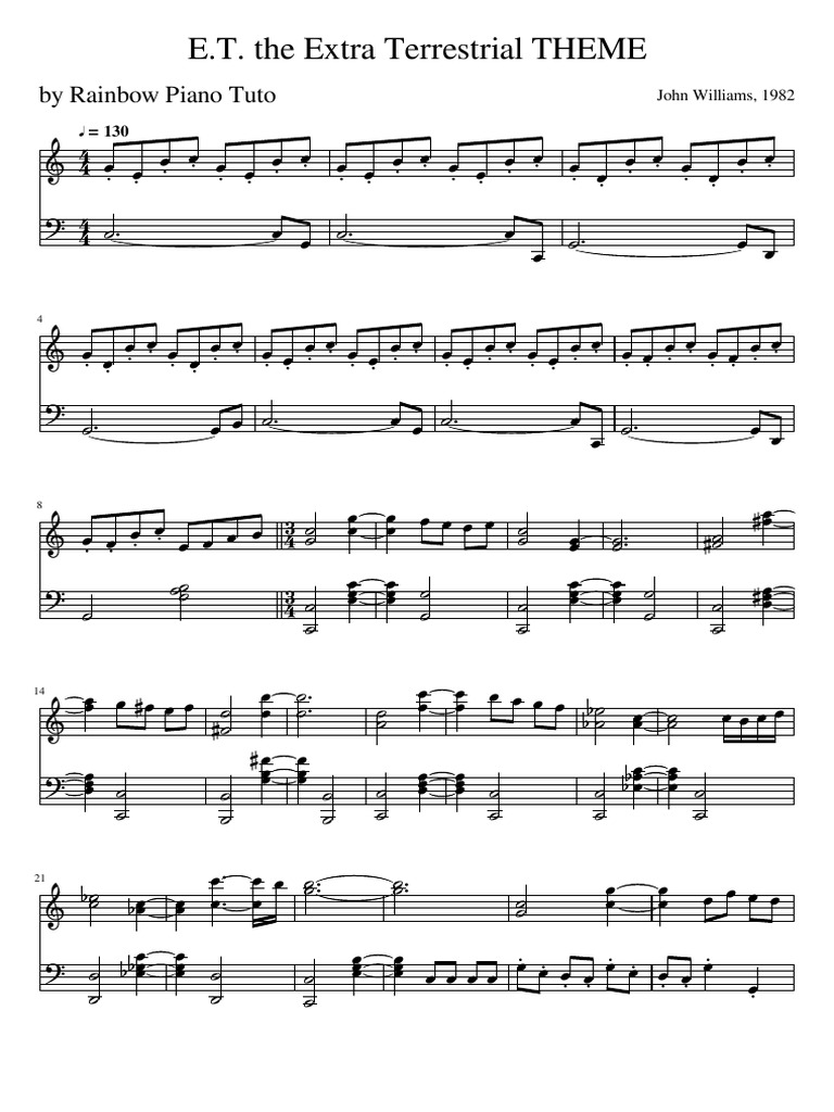 E.T. The Extra Terrestrial Theme - John Williams - 1982 | PDF