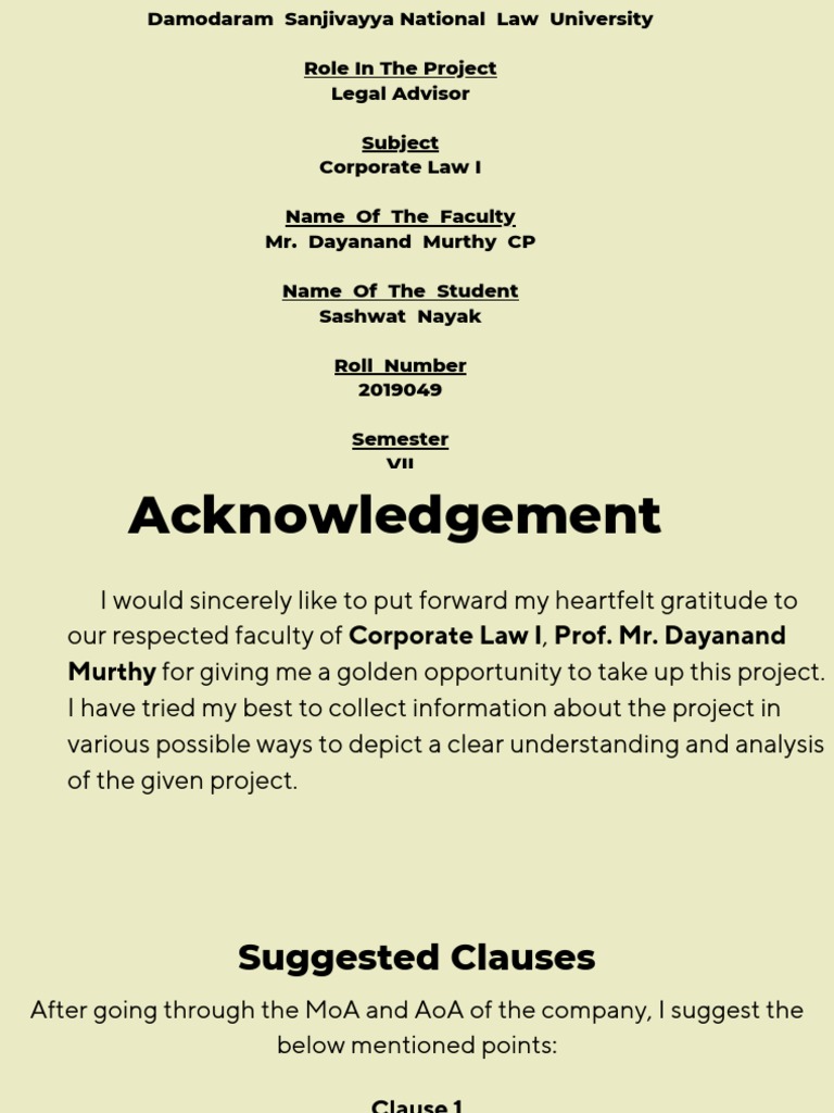 Corporate Law I Project Overview | PDF | Securities (Finance) | Stocks