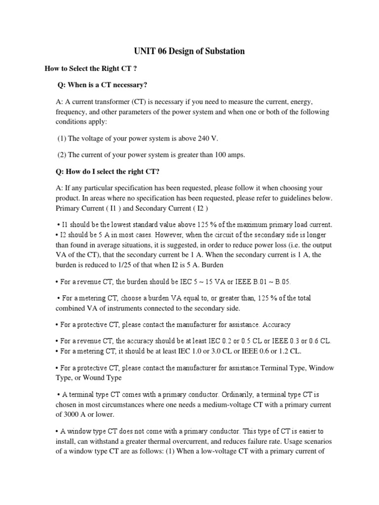 Unit 6 Design of Substation | PDF | Electrical Substation | Electrical ...