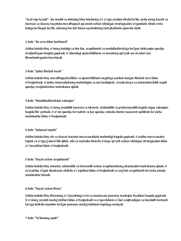 A Woman Makes A Plan | PDF