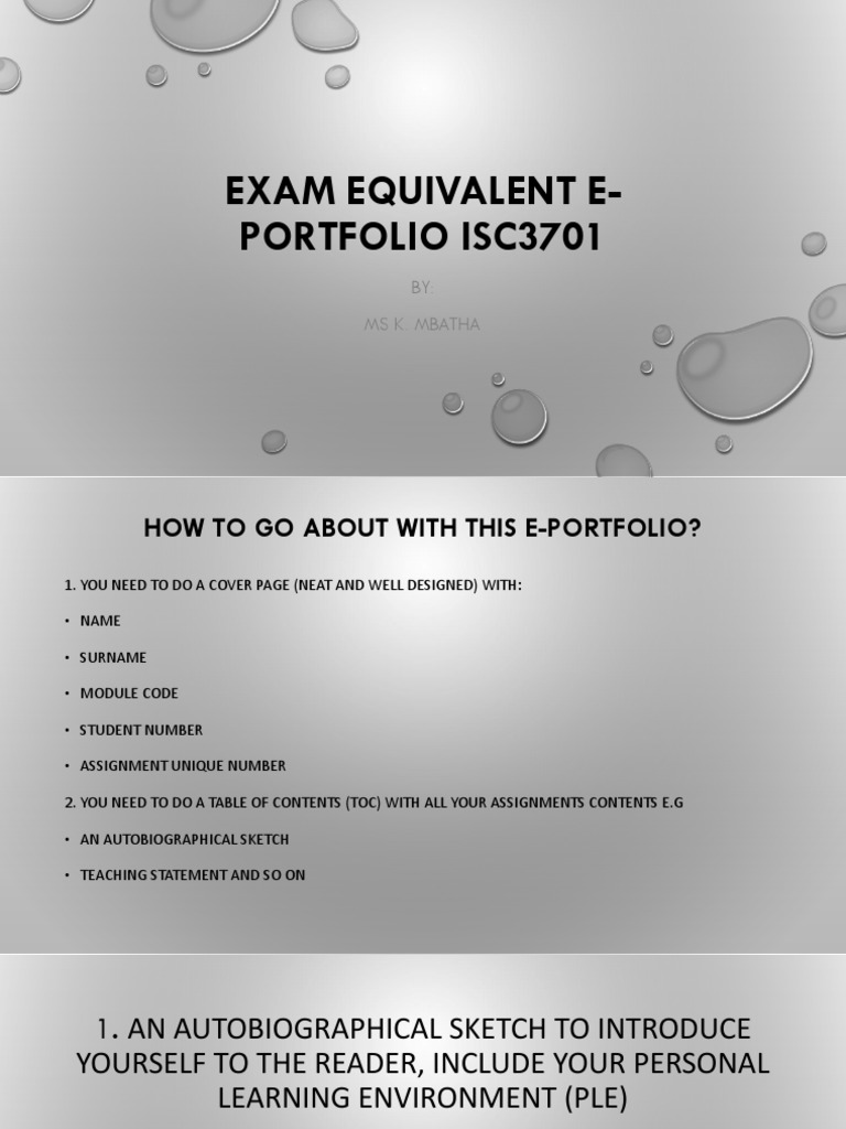 Exam Equivalent E-Portfolio Isc3701: BY: Ms K. Mbatha | PDF | Learning ...
