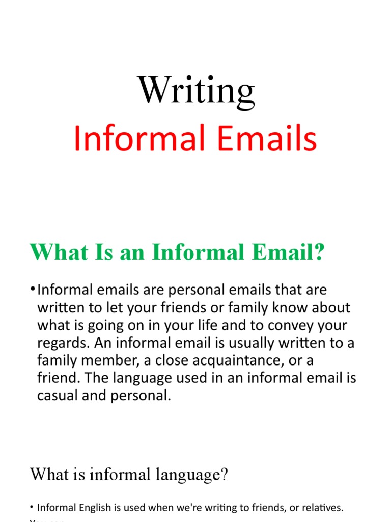 Writing Informal Email | PDF | Linguistics