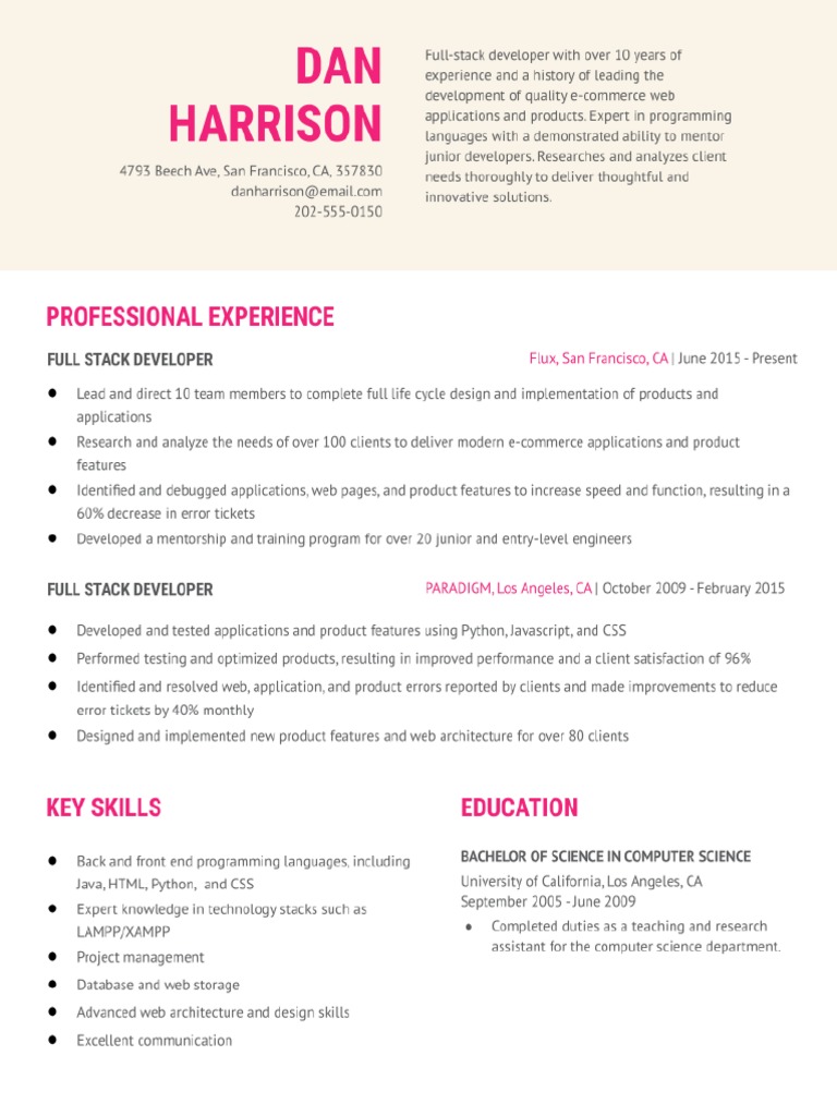 Full Stack Developer - Senior Level | PDF