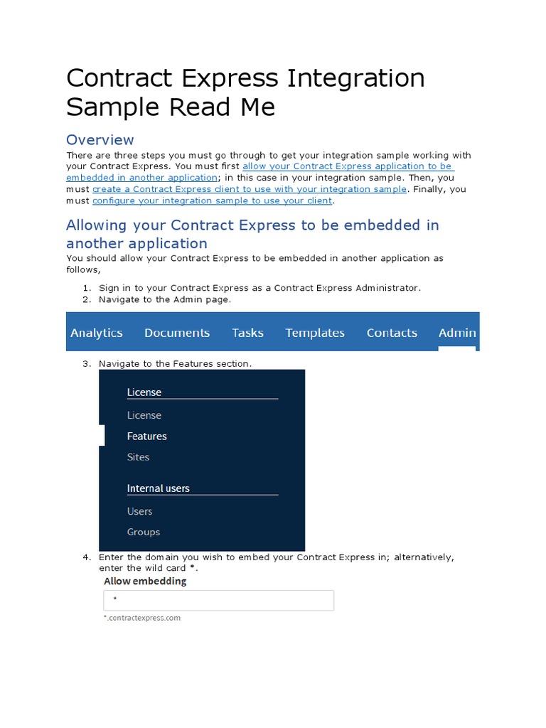 Contract Express Integration Sample Read Me | PDF | Computer Engineering | Computer Architecture