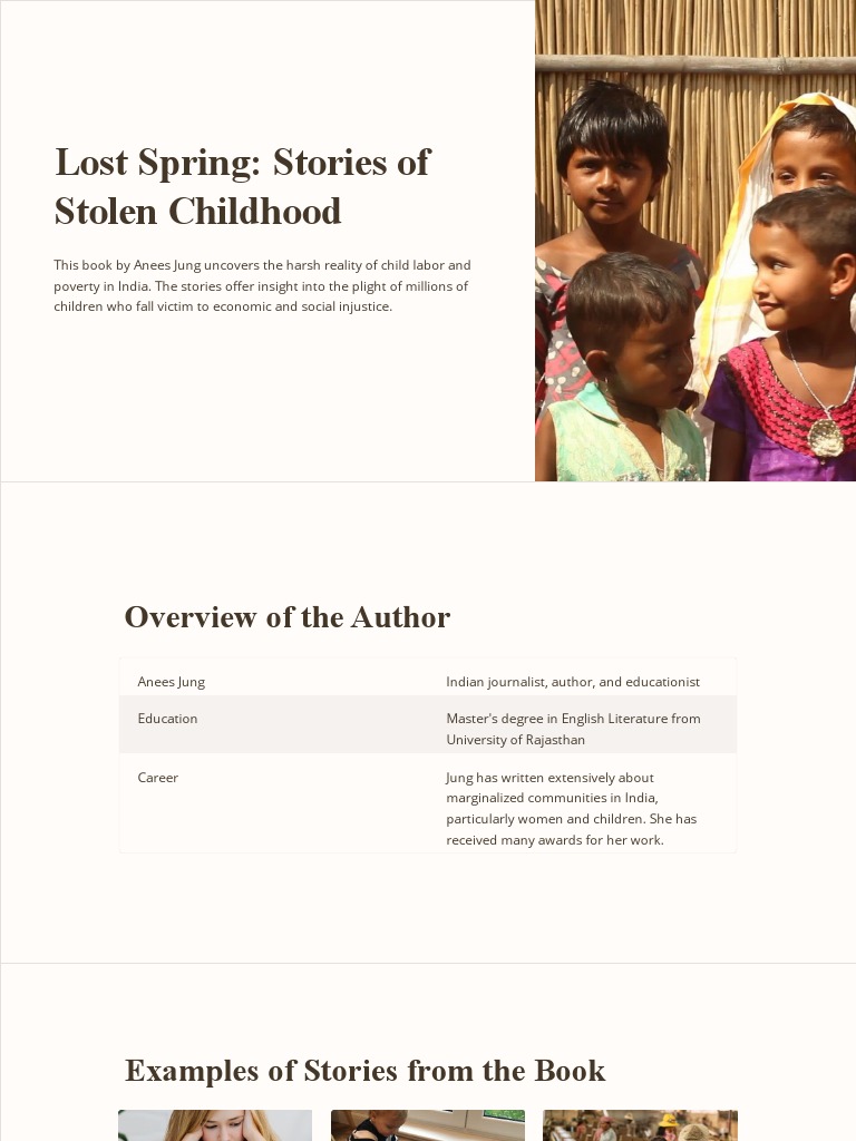 Lost Spring Stories of Stolen Childhood | PDF | Poverty | Poverty ...