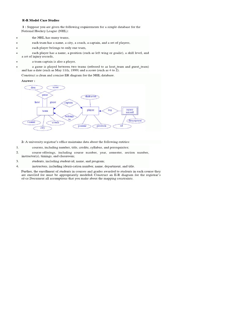 ER Diagram CASE STUDY | PDF