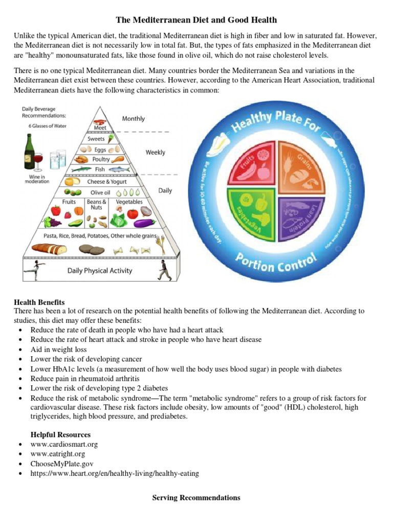 The Mediterranean Diet and Good Health2 | PDF | Mediterranean Diet | Fat