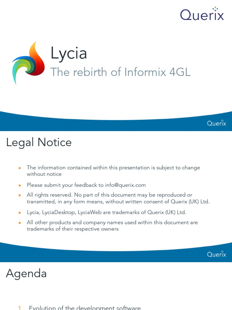 Querix Lycia The Rebirth of Informix 4GL | PDF | Cloud Computing ...