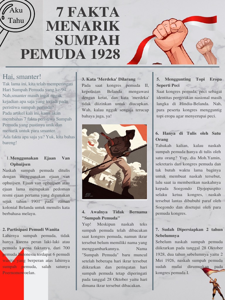 7 Fakta Menarik Sumpah Pemuda 1928 | PDF