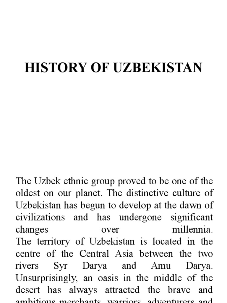 History of Uzbekistan | PDF | Uzbekistan | Central Asia