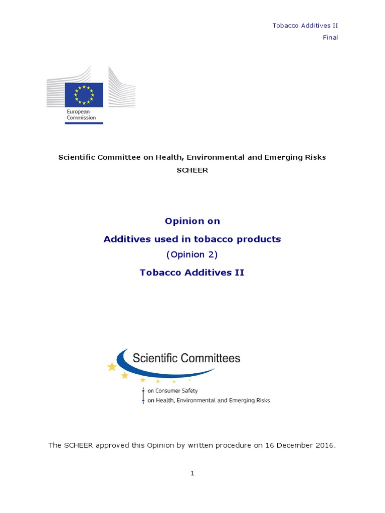 Tobacco Additives Regulation | PDF | Tobacco Smoking | Addiction