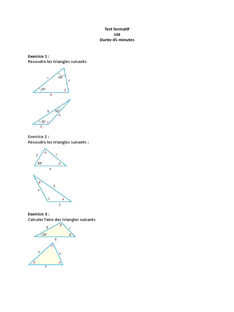 1M TF TH Sin Cos Aire Copie | PDF | Triangle | Trigonometric Functions