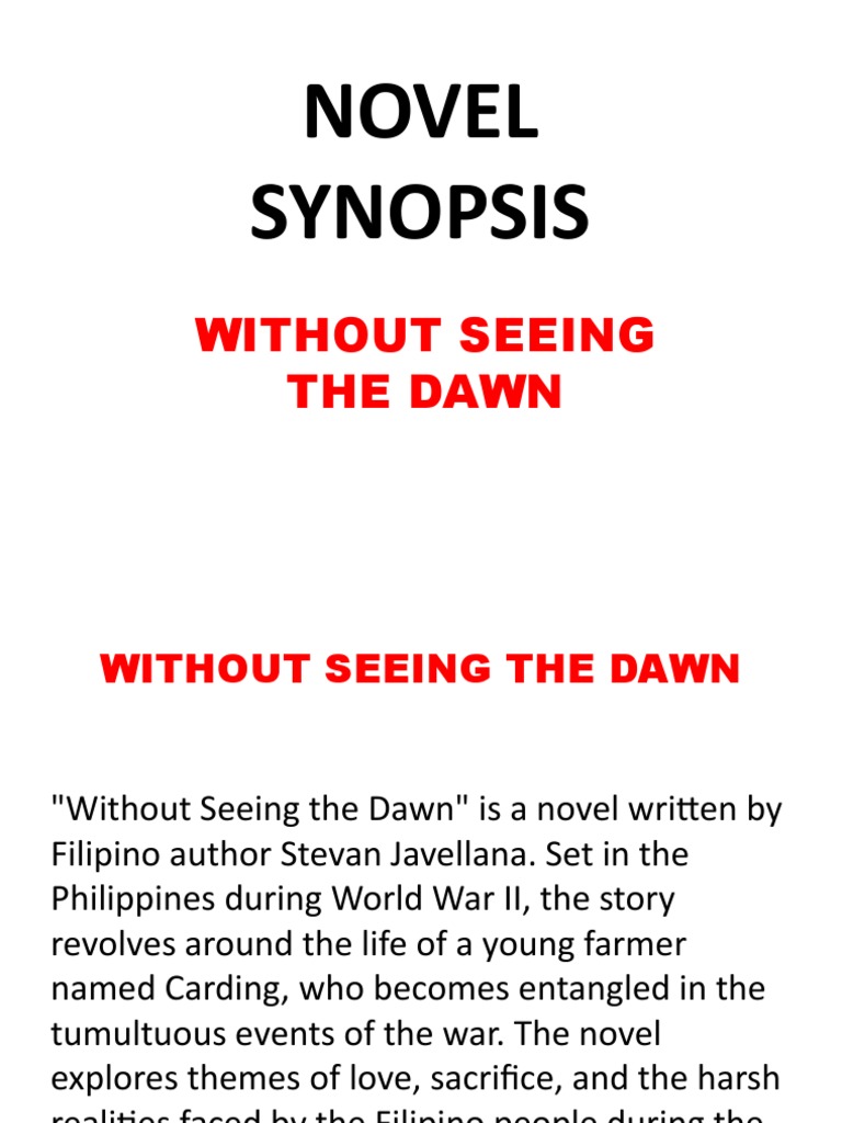 Without Seeing the Dawn: A War Novel | PDF | Narration | Narrative