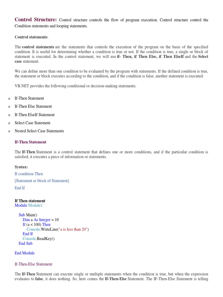 Control Structure | Download Free PDF | Control Flow | Computing