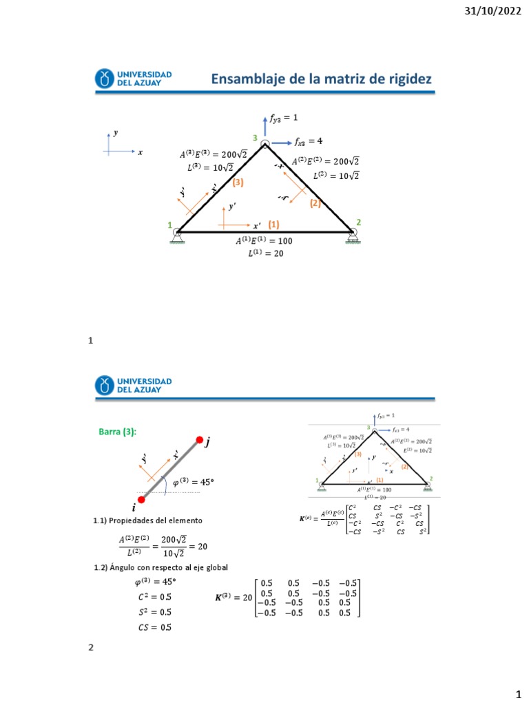 Ensamblaje de Matriz de Rigidez - 3102022 | PDF