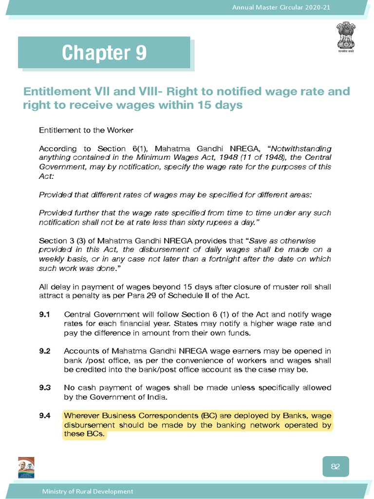 MGNREGA Annual Master Circular 2020-21 | PDF