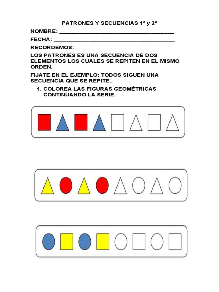 VICTOR - PATRONES Y SECUENCIAS 1° y 2° | PDF | Métodos y materiales de ...