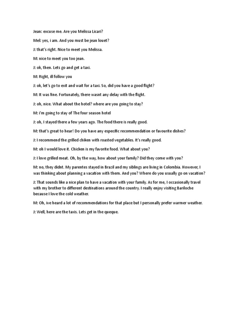 Dialogo Taxi | PDF
