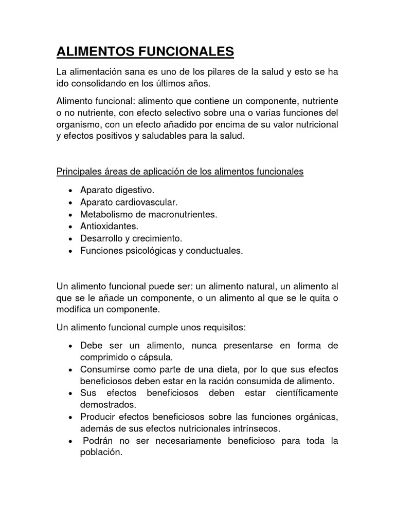 ALIMENTOS FUNCIONALES (Mapi) | PDF | Comida funcional | Alimentos