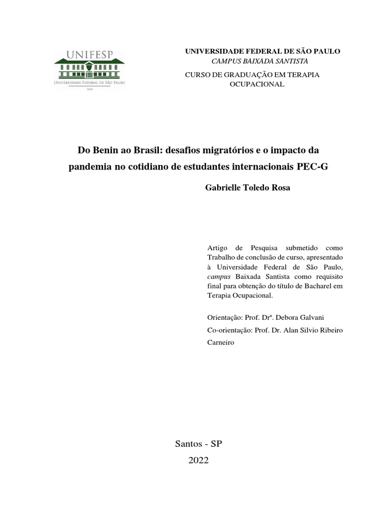 TCC - Gabrielle Toledo Rosa | PDF | Sociologia | Aprendizado