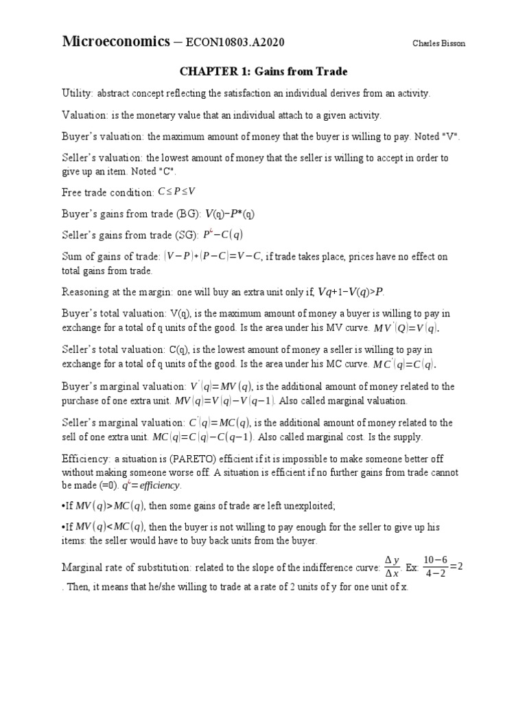 Microeconomics Notes | PDF