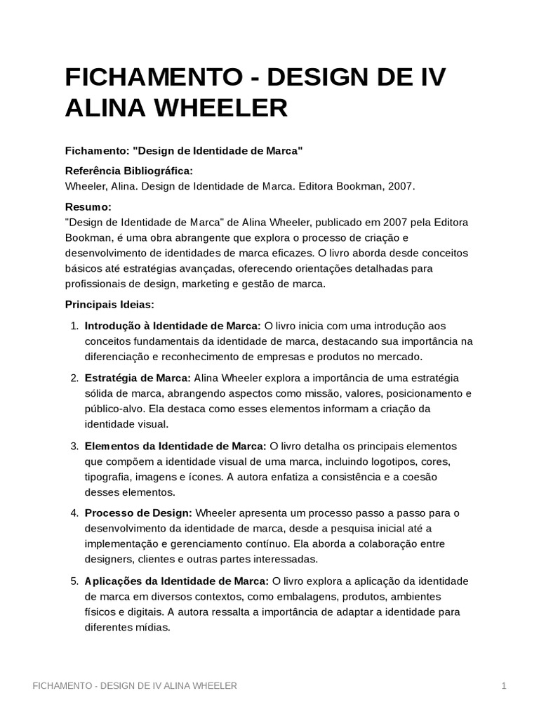 Design de Identidade de Marca - Alina Wheeler | PDF | Marca | Esboço