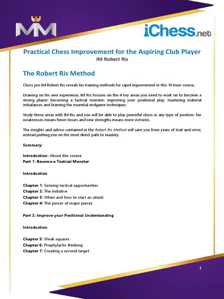 Summary - Practical Chess Improvement | PDF | Chess | Abstract Strategy ...