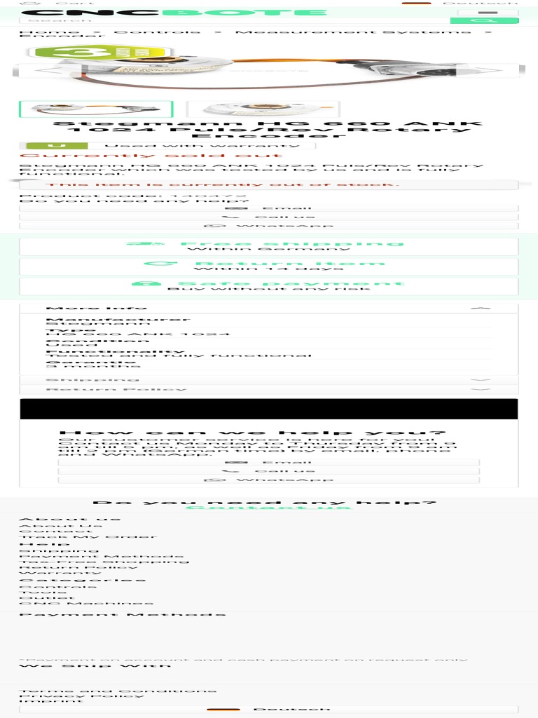 Stegmann HG 660 ANK 1024 PulsRev Rotary Encoder | PDF