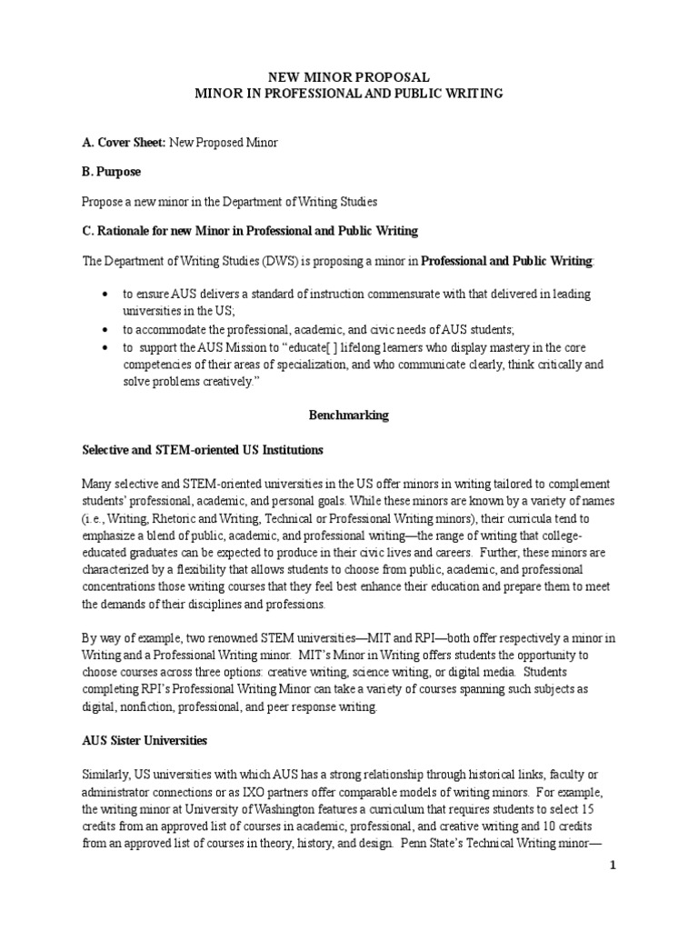 Proposal for Minor- Argumentative Essay Sample | PDF