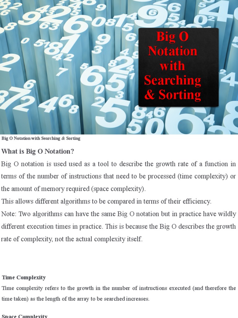 The Big O Notation Download Free Pdf Time Complexity Software