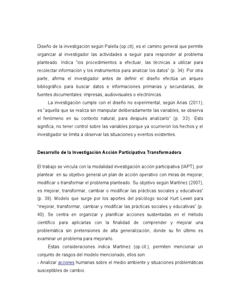 Diseño de La Investigación Según Palella | PDF | Conocimiento | Observación