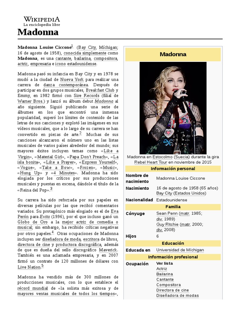 Madonna | PDF | Trabajos