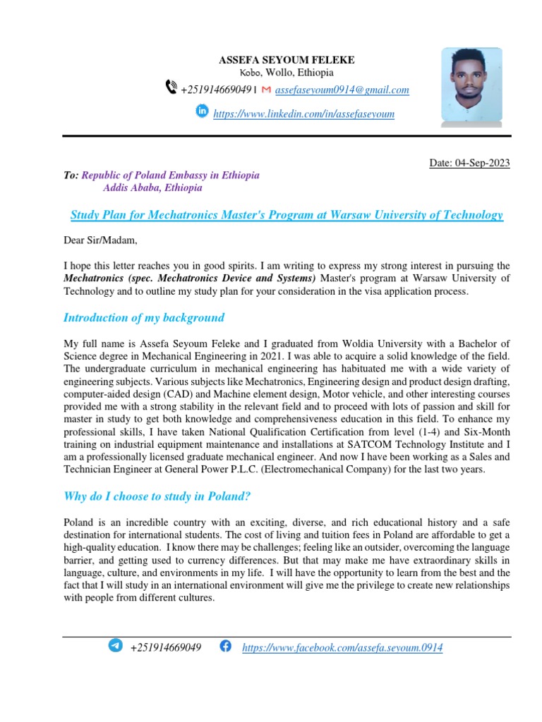 Study Plan | PDF | Mechatronics | Mechanical Engineering