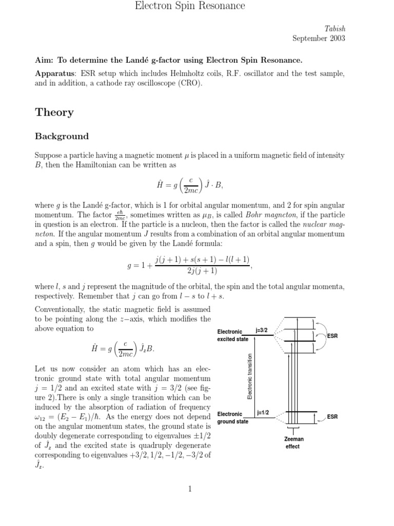 Background: e H 2 MC B | PDF | Electron Paramagnetic Resonance | Electronic Oscillator