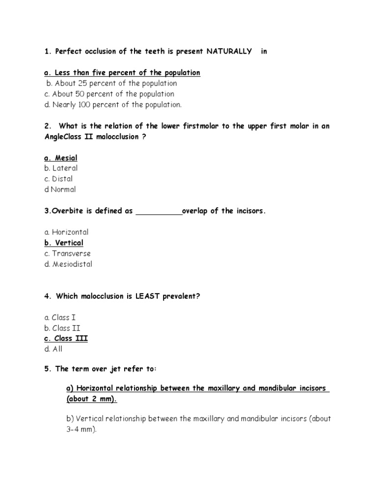 Ortho New MCQs - 16 | Download Free PDF | Dentistry Branches | Mouth