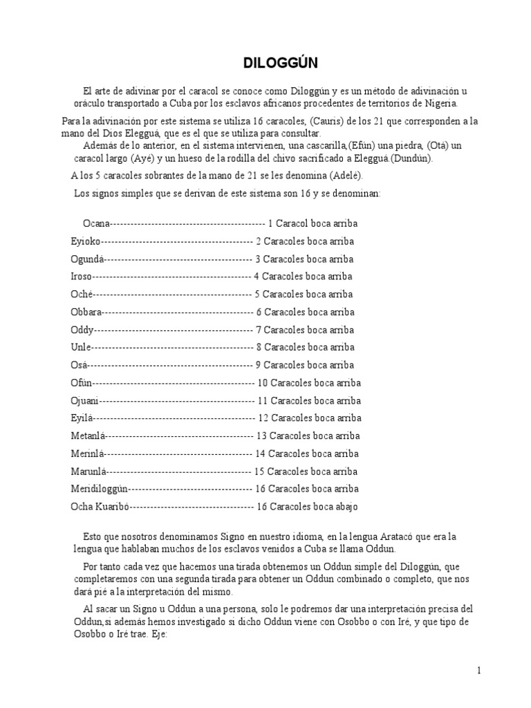 Diloggún - Caracol | PDF | Santeria