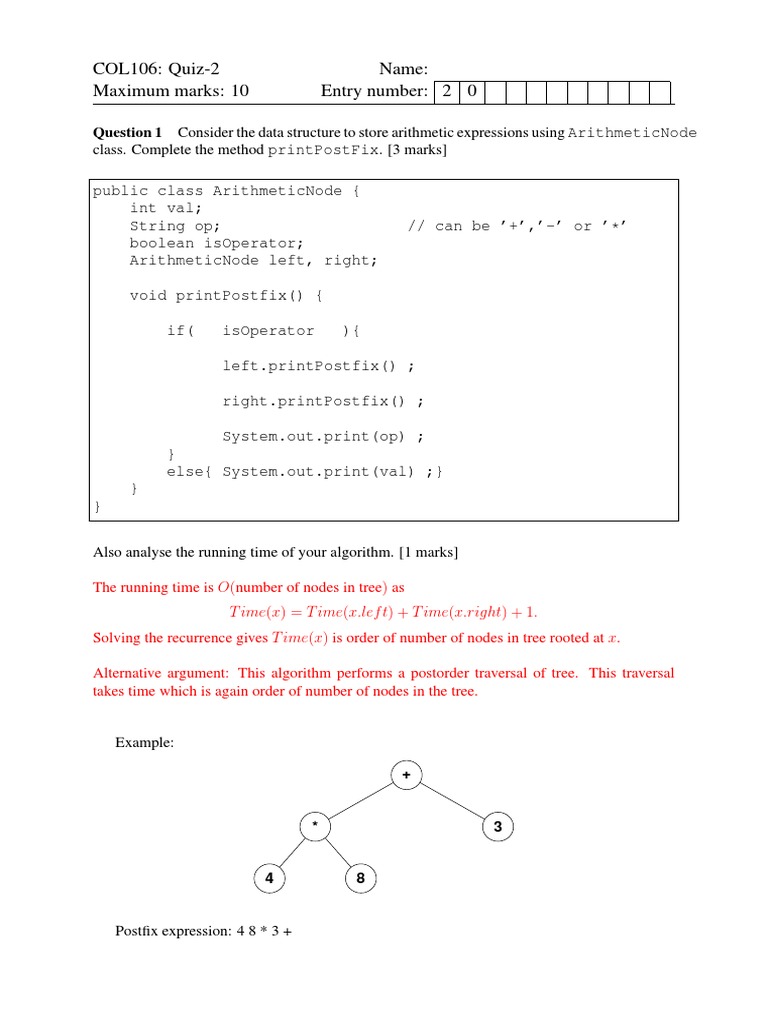 Quiz2 Solution | PDF | Algorithms And Data Structures | Computer Data
