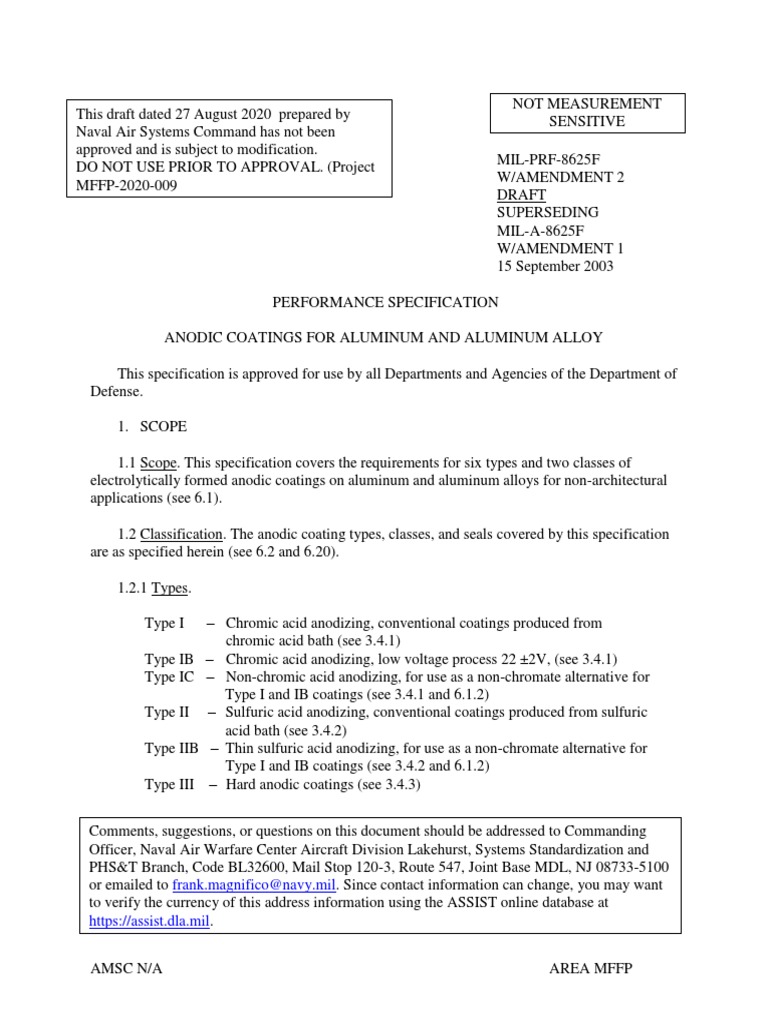Mil PRF 8625 Amend02 | PDF | Wear | Corrosion Mil PRF 8625 Amend02 | PDF | Wear | Corrosion