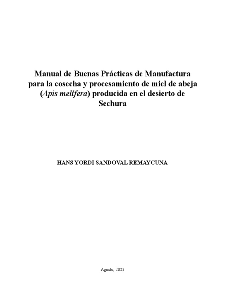 Manual Miel De Abeja Pdf Miel Alimentos