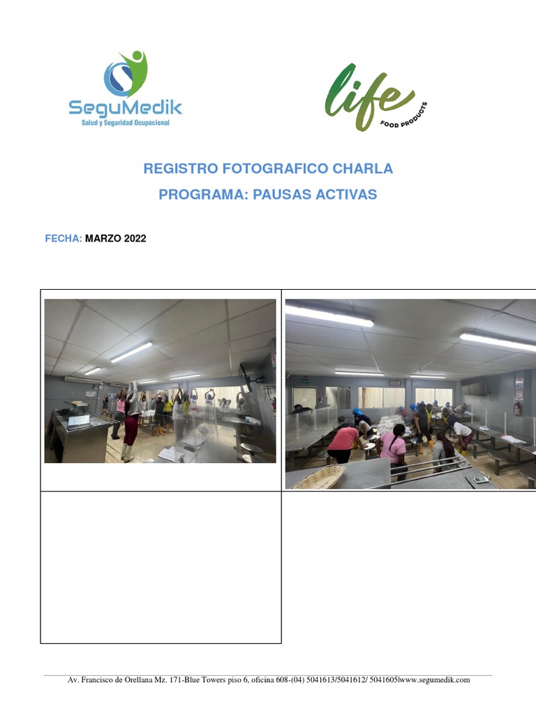 Registro Fotografico de Pausas Activas Marzo 20222 | PDF | Crecimiento ...