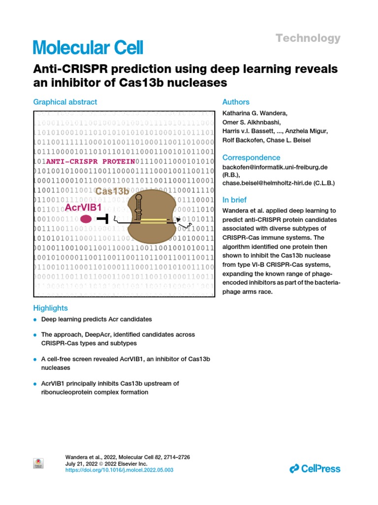Wandera etal Deep Learning | PDF | Crispr | Bacteriophage