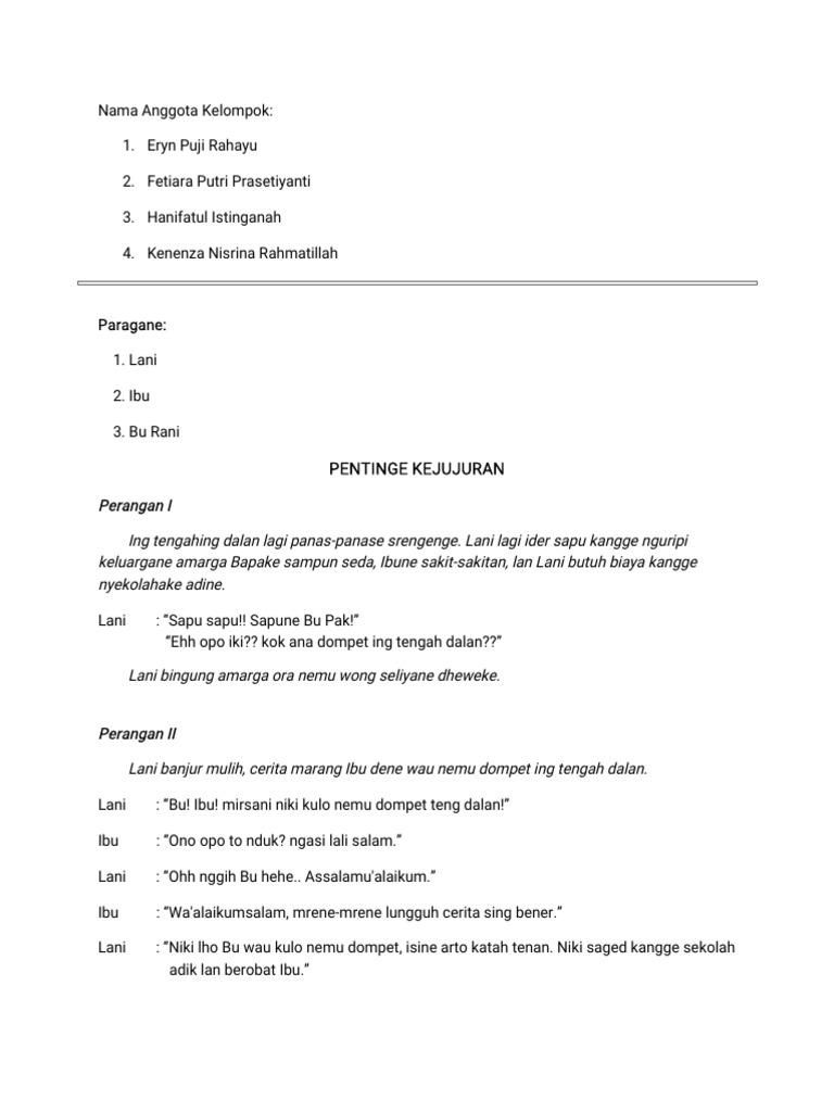 Sandiwara Bahasa Jawa | PDF