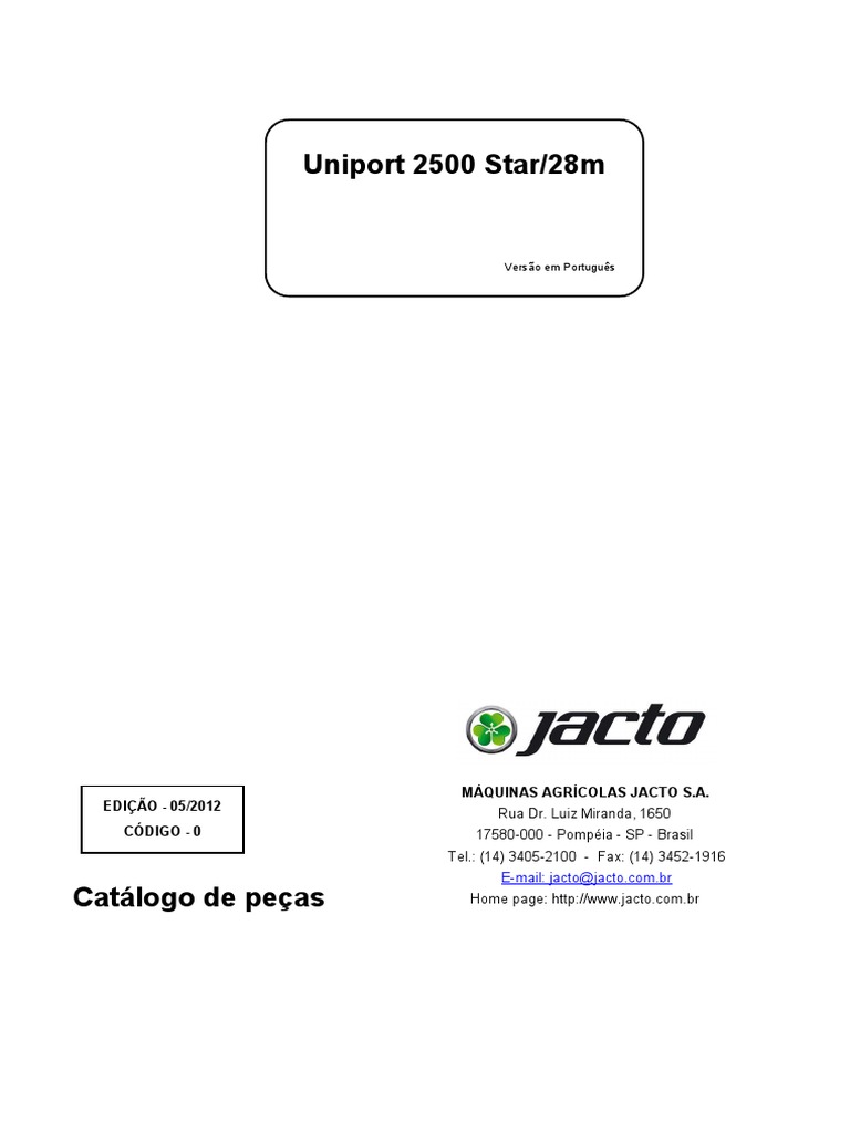 Catálogo Uniport 2500 Star/28m | PDF | Parafuso | Componentes